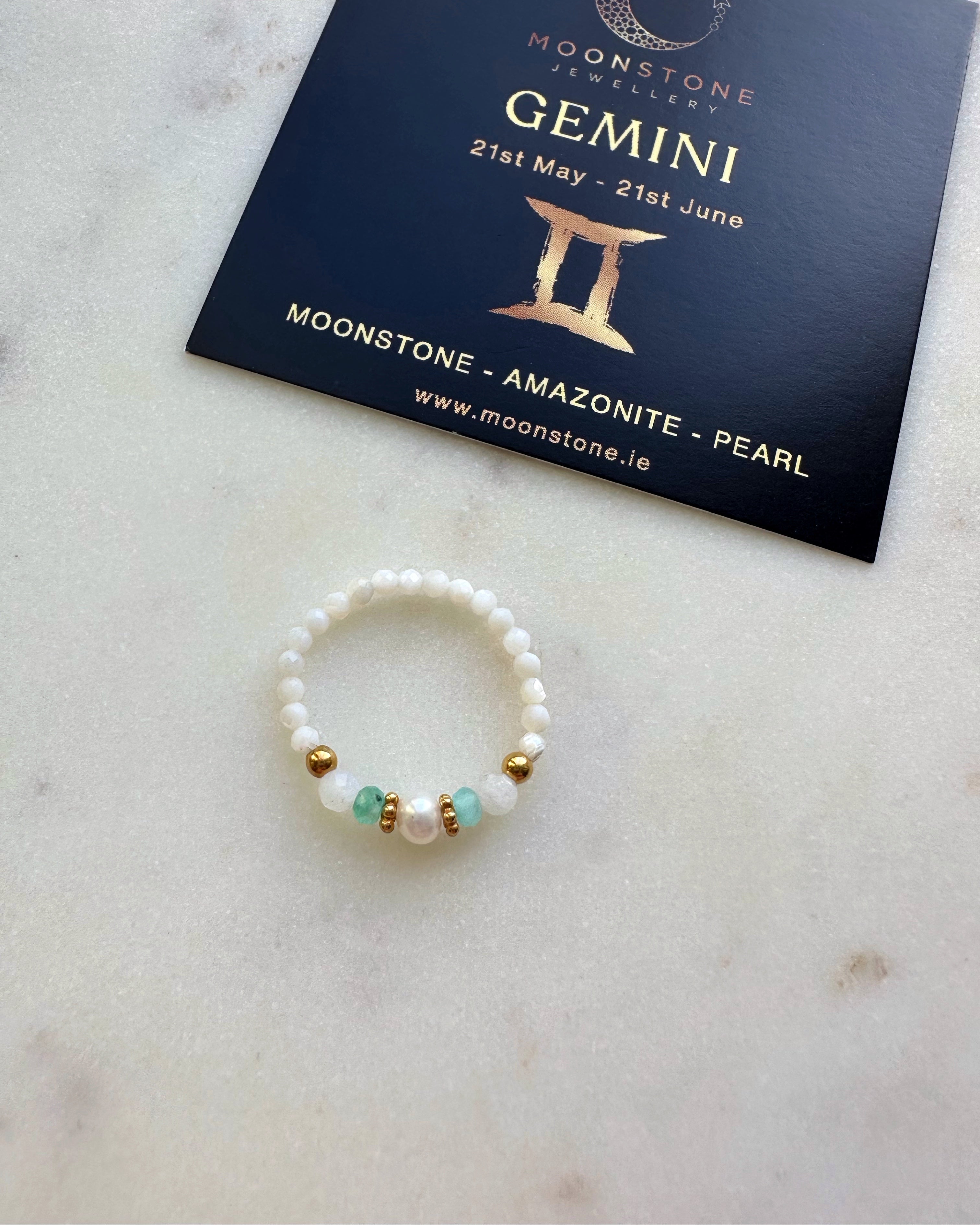 Zodiac - Gemini ring – Moonstone Jewellery