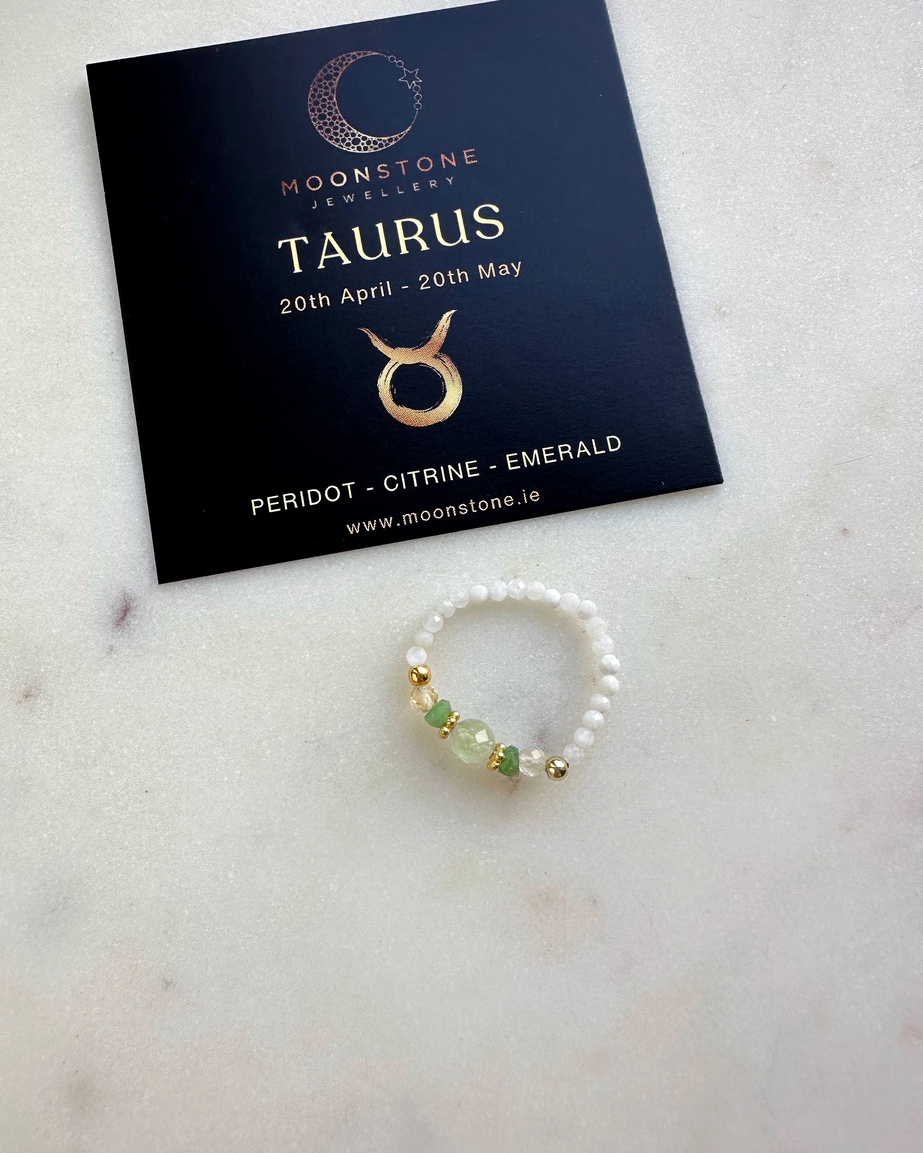 Zodiac - Taurus ring – Moonstone Jewellery